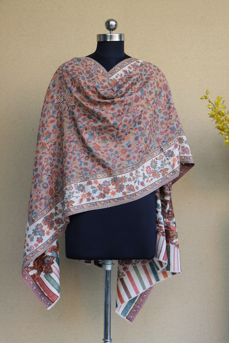 Beige Kani Fine Wool Shawl– Imperial Weaves